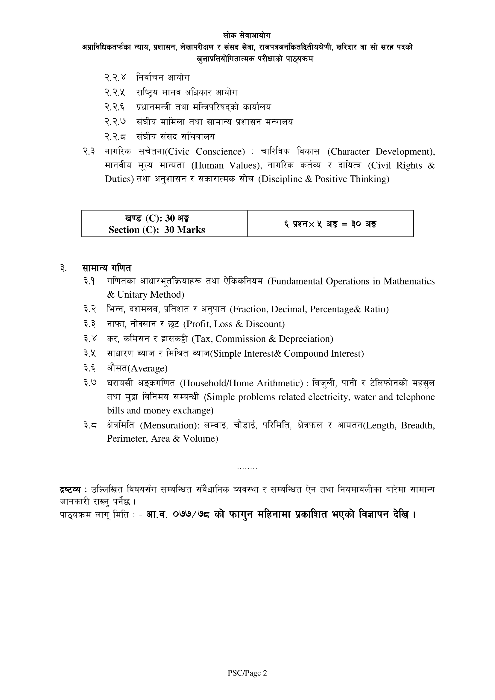 Kharidar Syllabus 2079 1st, 2nd & 3rd Paper | Download PDF